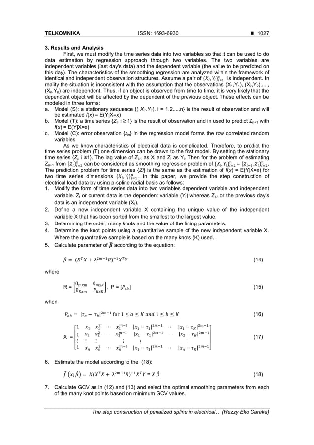The step construction of penalized spline in electrical power load data ...