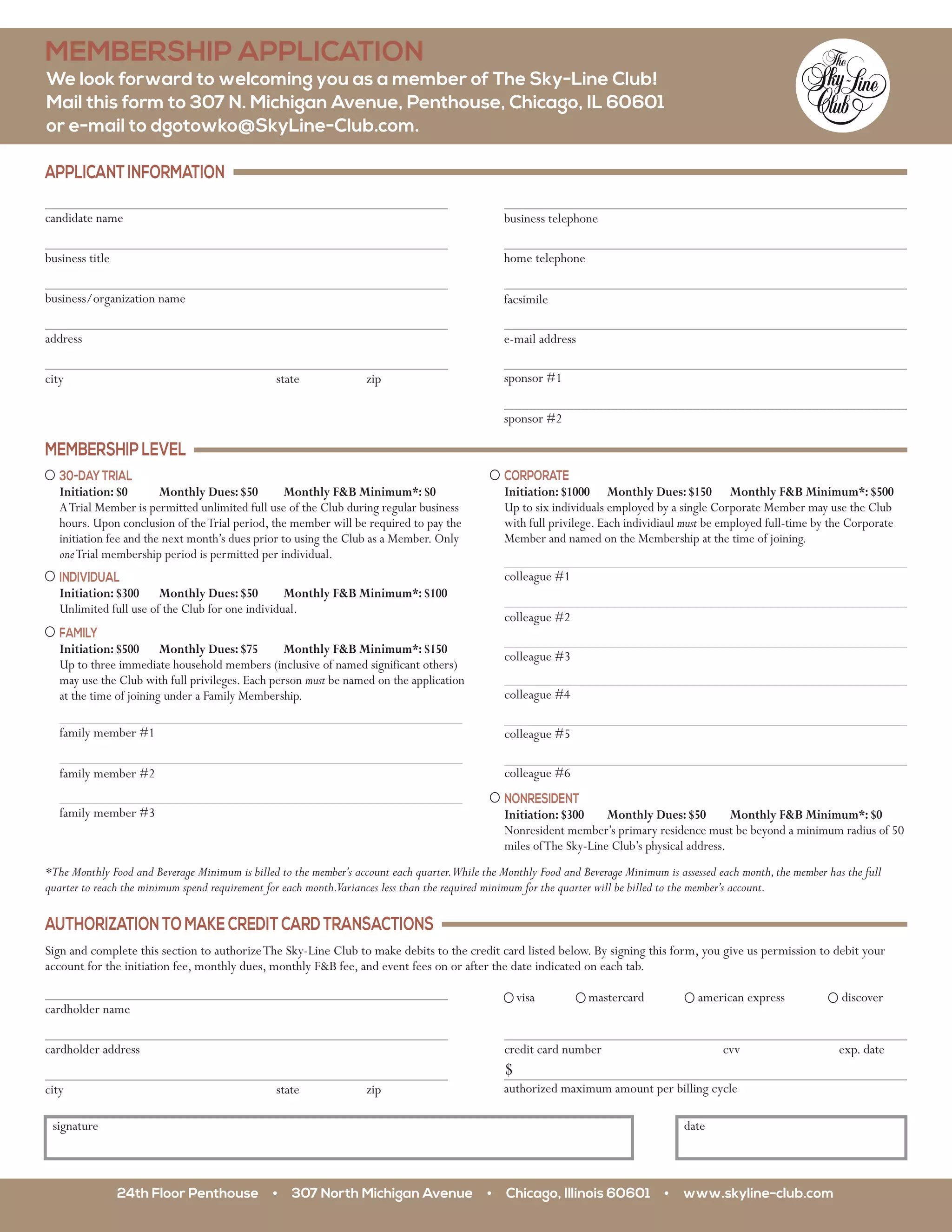 Membership Application | PDF | Free Download