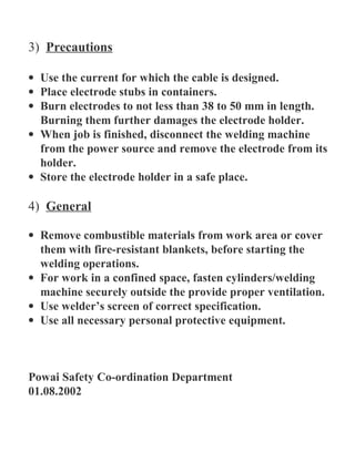 ELEC SAFETY IN WELDING AND CUTTING=1 | PPT