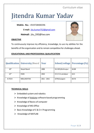 cv april 10 - Copy | PDF