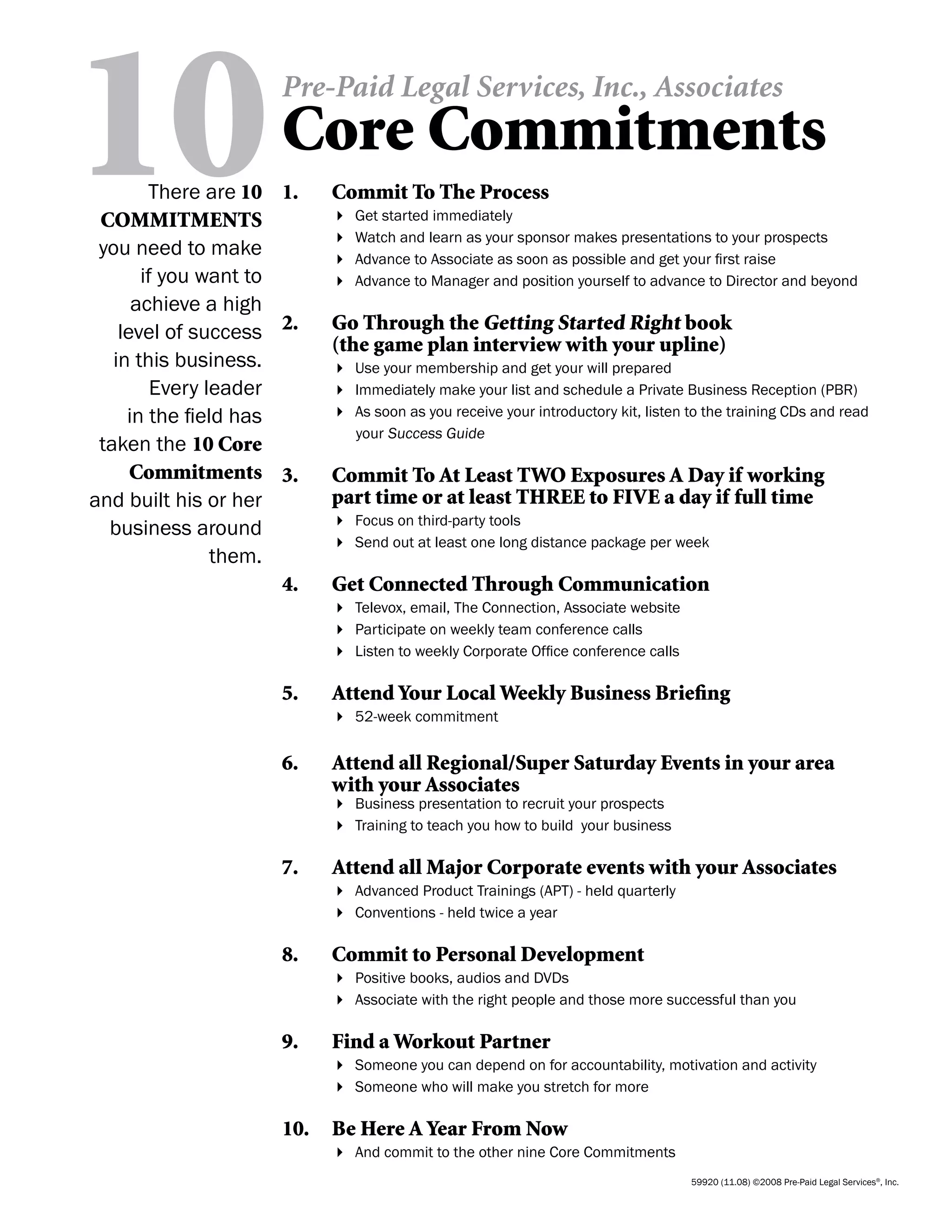 10 Core Commitments | PDF