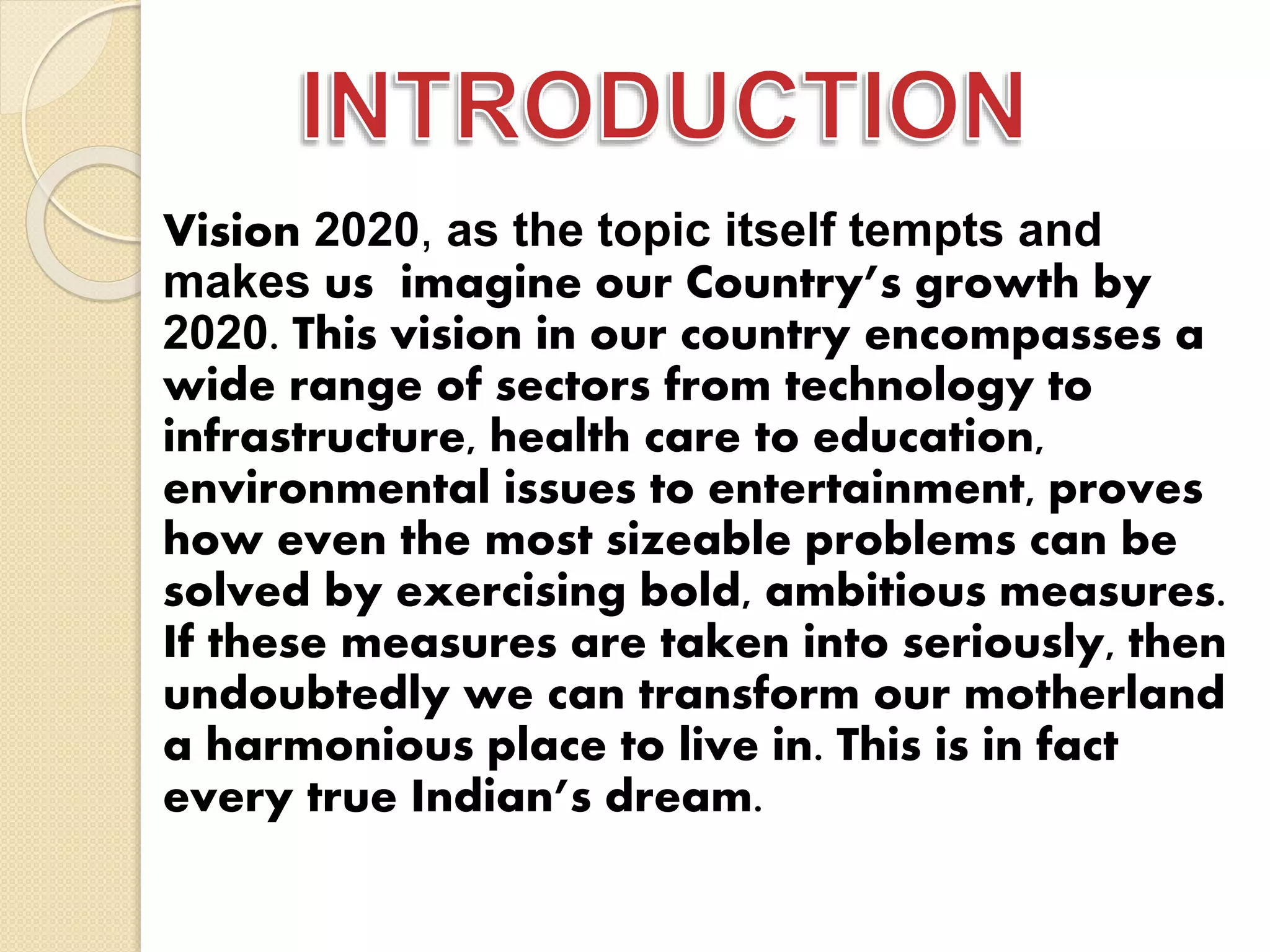 INDIA VISION 2020 | PPTX