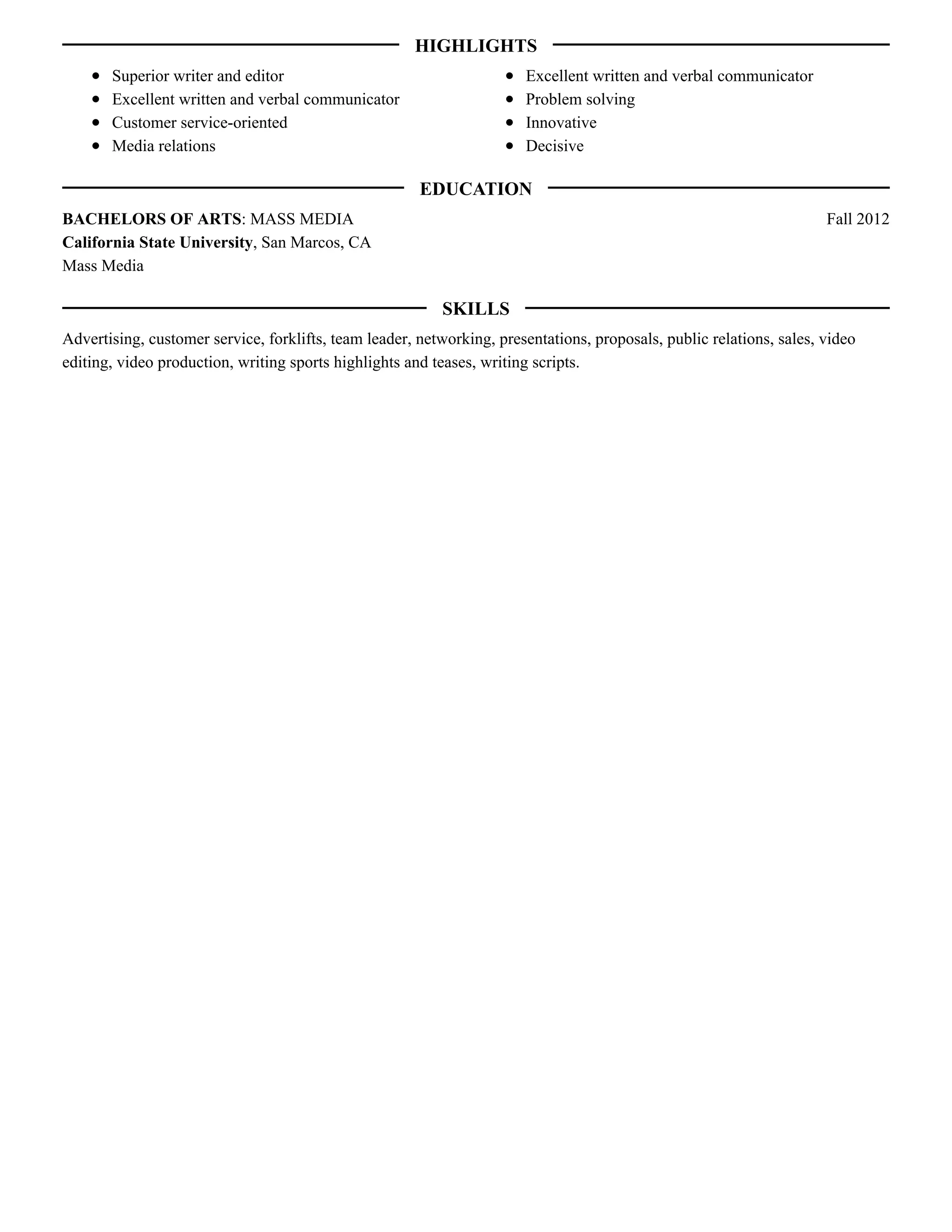 JAMES PATRICK CONROY Resume 1(1) | PDF | Media Industry | Industries