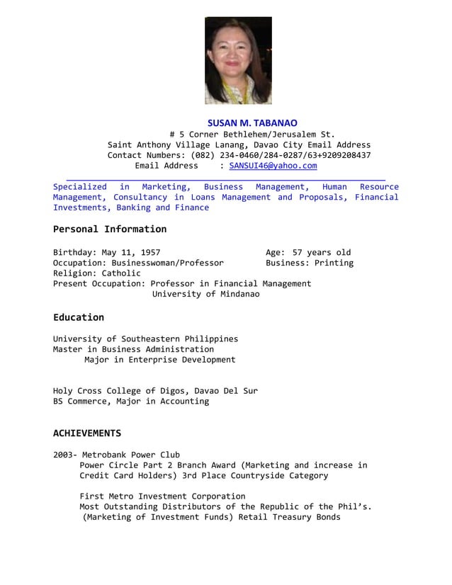 SUSAN_MERCADO_TABANAO_RESUMEii | PDF