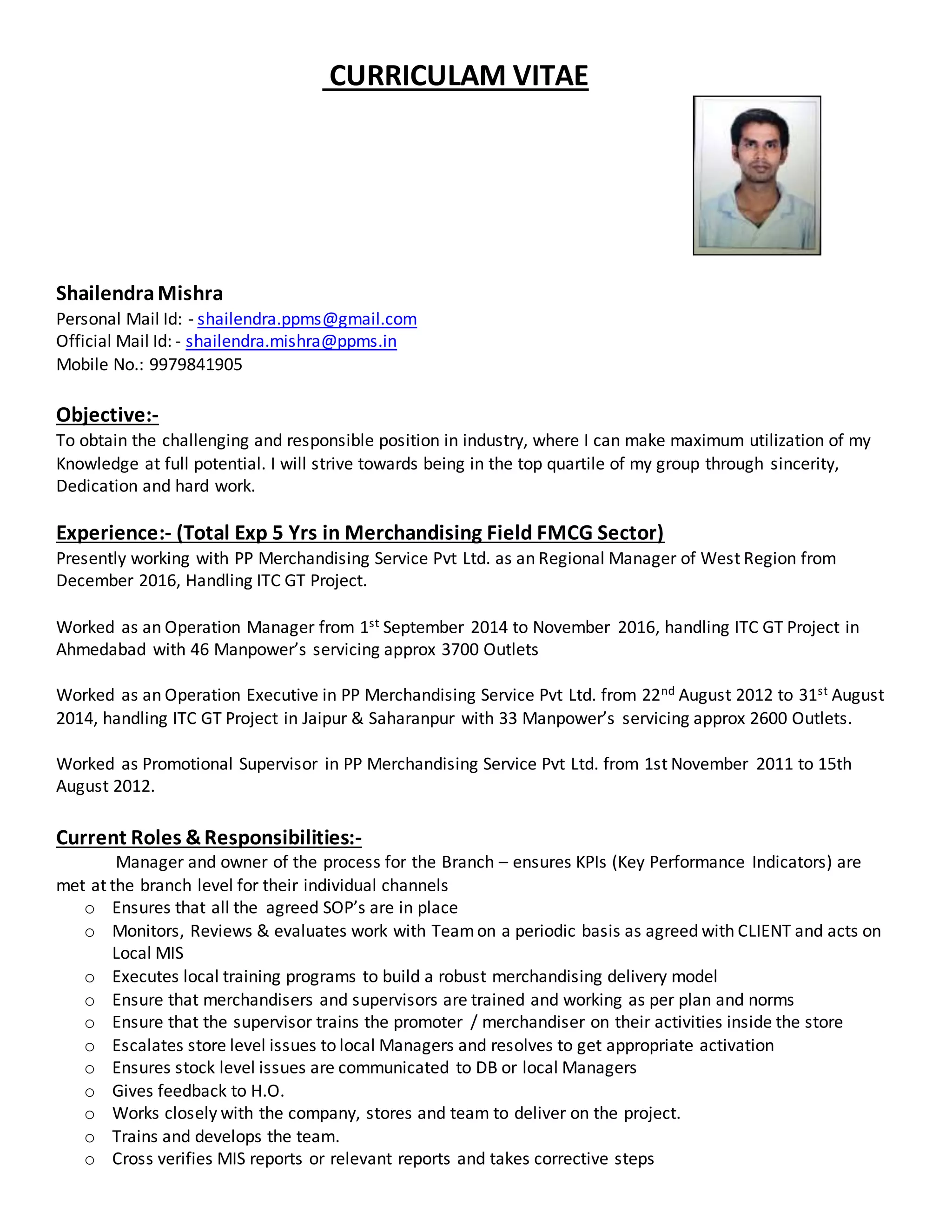 Resume - Shailendra Mishra | DOCX | Logistics | Business