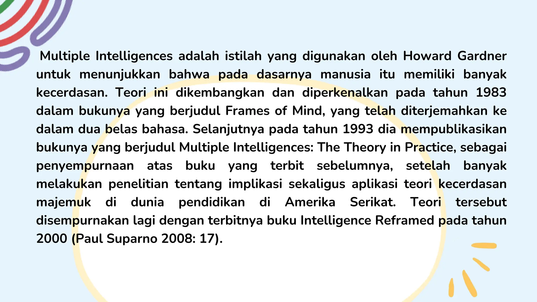 PPT Kecerdasan Majemuk Mata Kuliah Teori Pembelajaran,.pptx