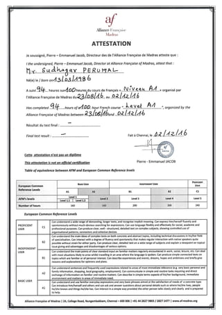 French language certificate | PDF