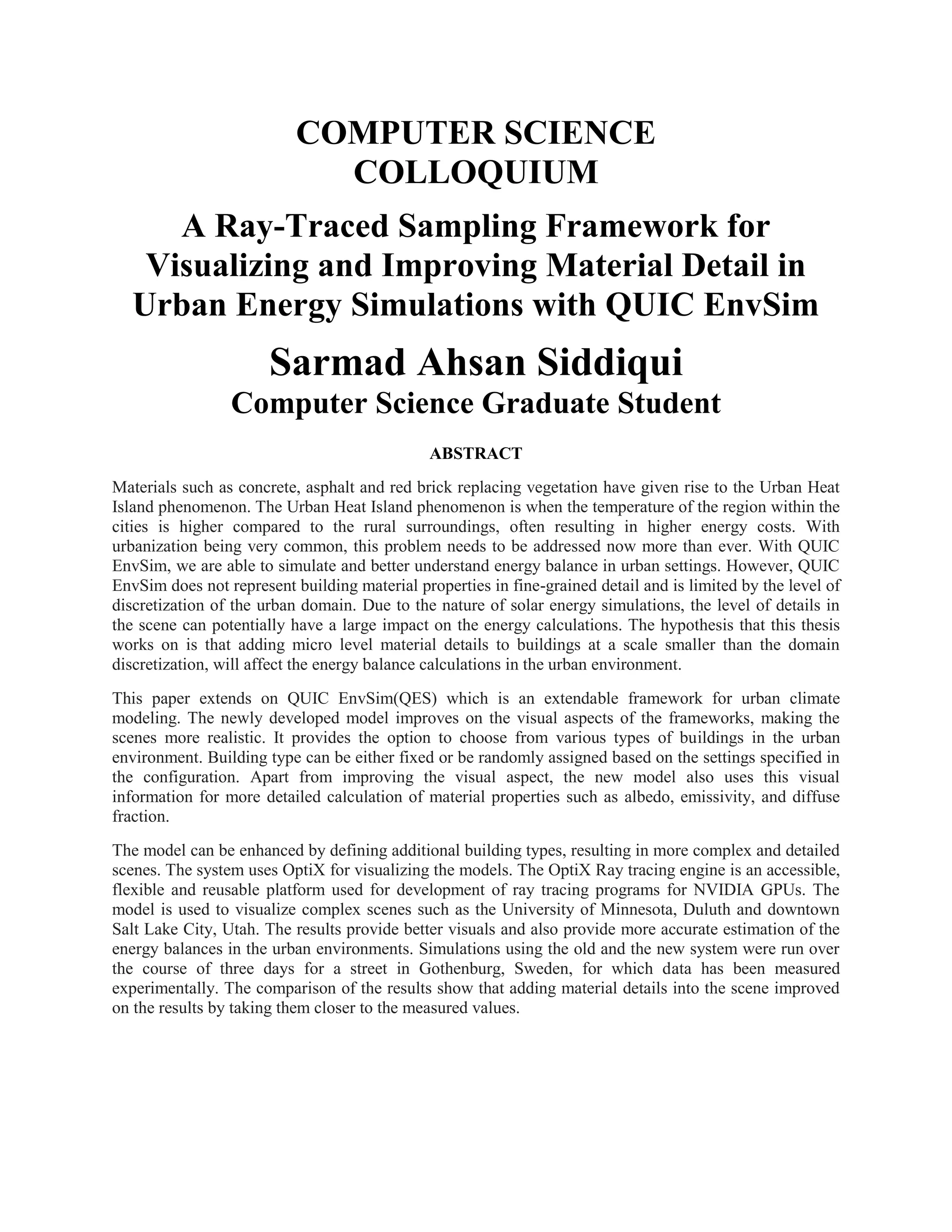 Sarmad Ahsan Siddiqui Colloquium 7-13-15 | PDF