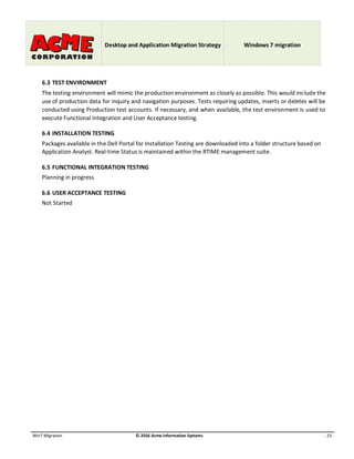 Acme WIndows 7 Migration Strategy | PDF