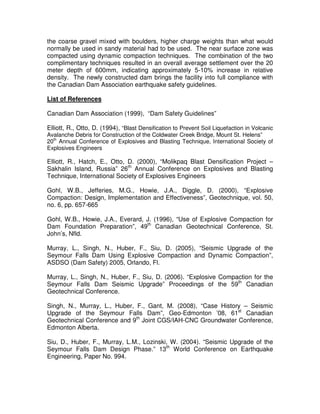 Explosive Compaction of Foundation Soils Seymour Falls Dam | PDF