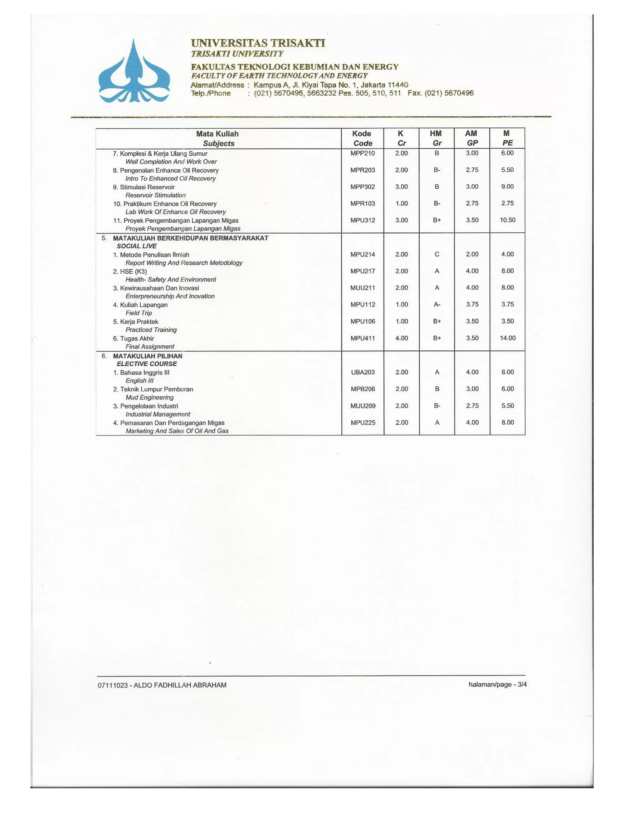 4. Academic Transcript | PDF