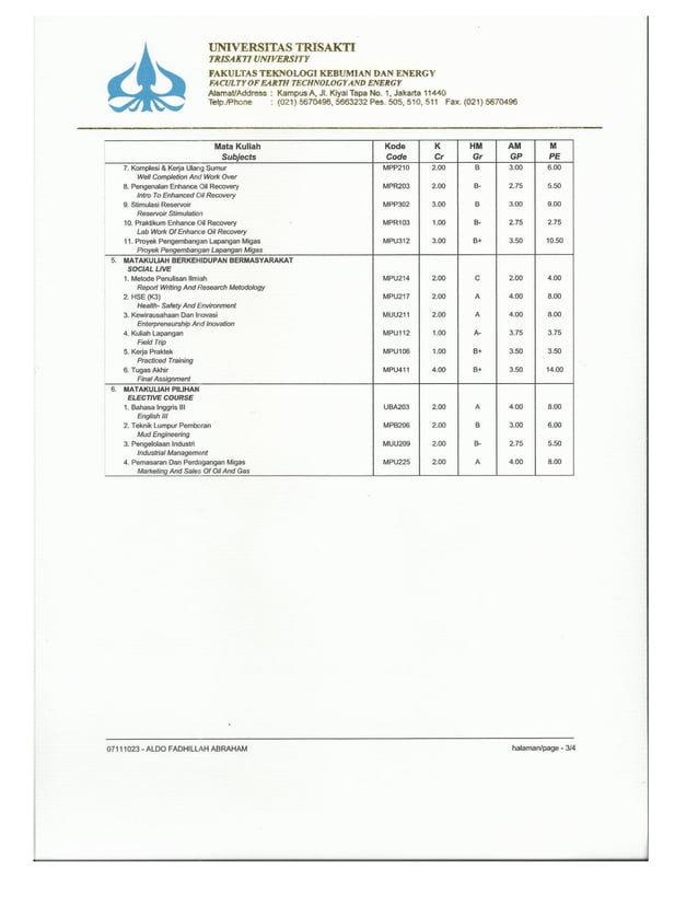 4. Academic Transcript | PDF