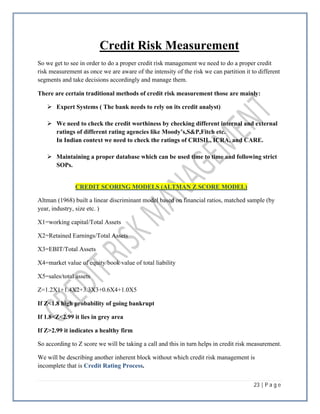 A report on Credit Risk Management in Banks | PDF | Home Financing ...