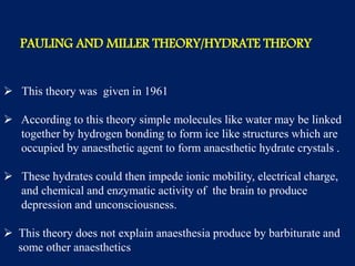 THEORIES OF GENERAL ANAESTHESIA | PPTX