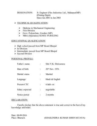 Resume shailendra | DOCX
