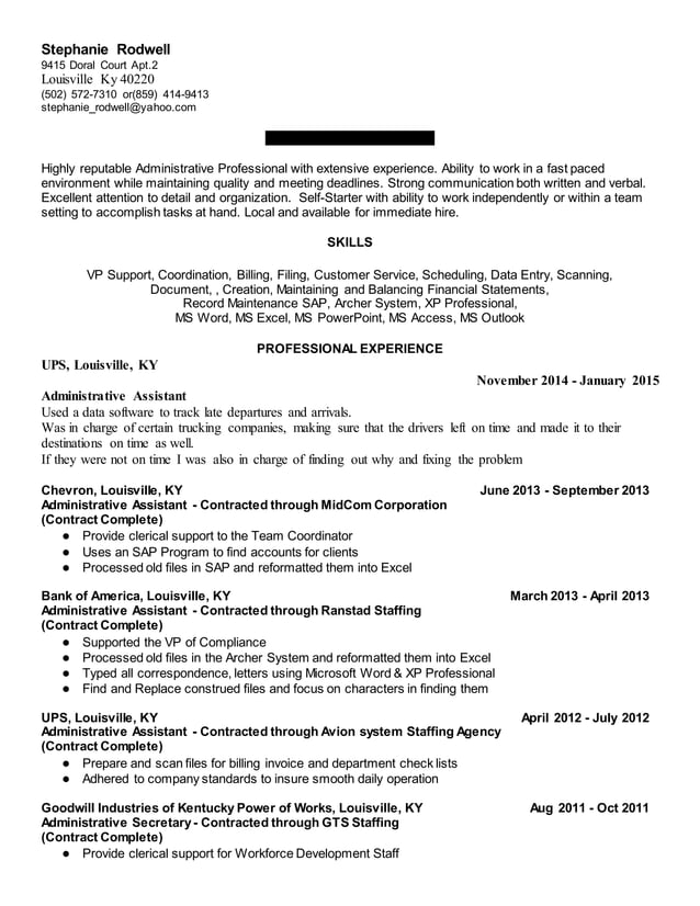 Stephanie Renée Rodwell updated resume | DOCX | Business | Business and Finance