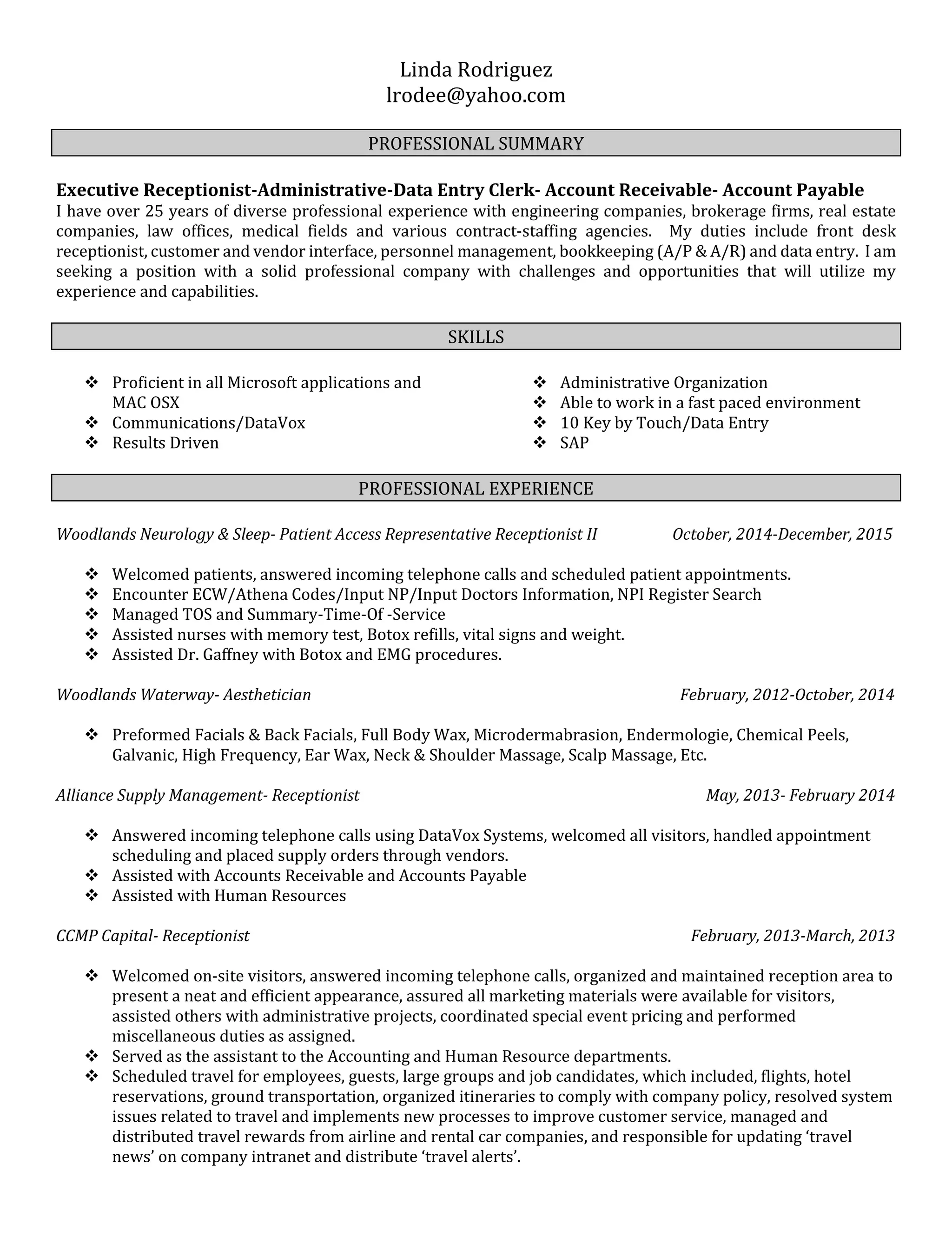 Linda Rodriguez Resume Linkdin | PDF