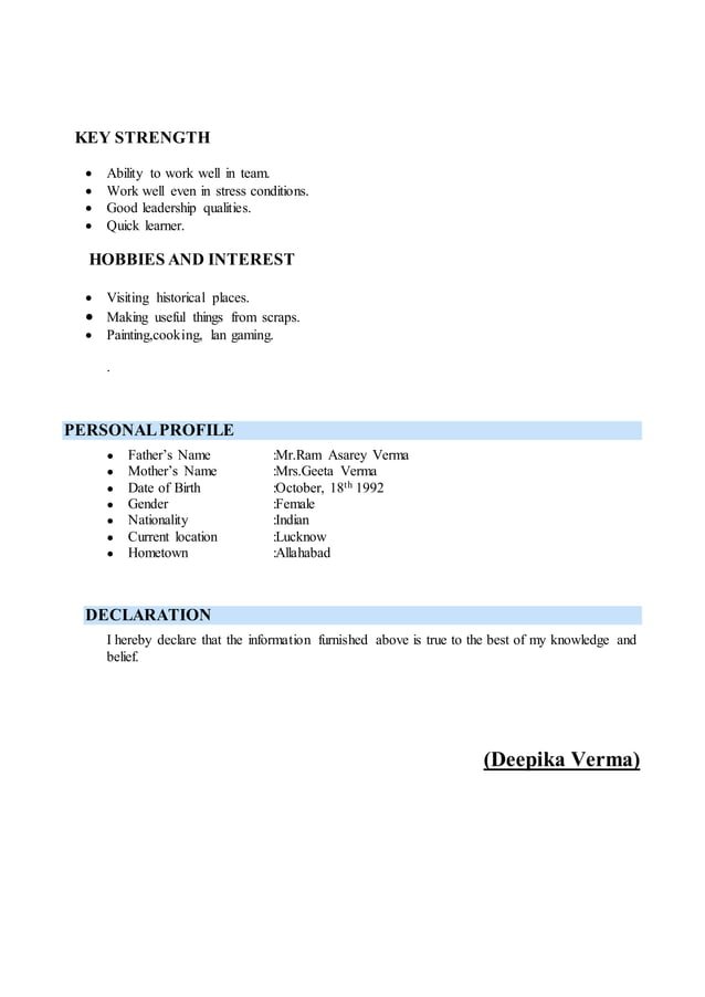 Deepika verma CV33 | PDF