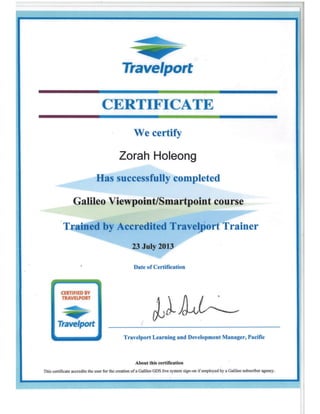 CERT -TRAVELPORT | PDF