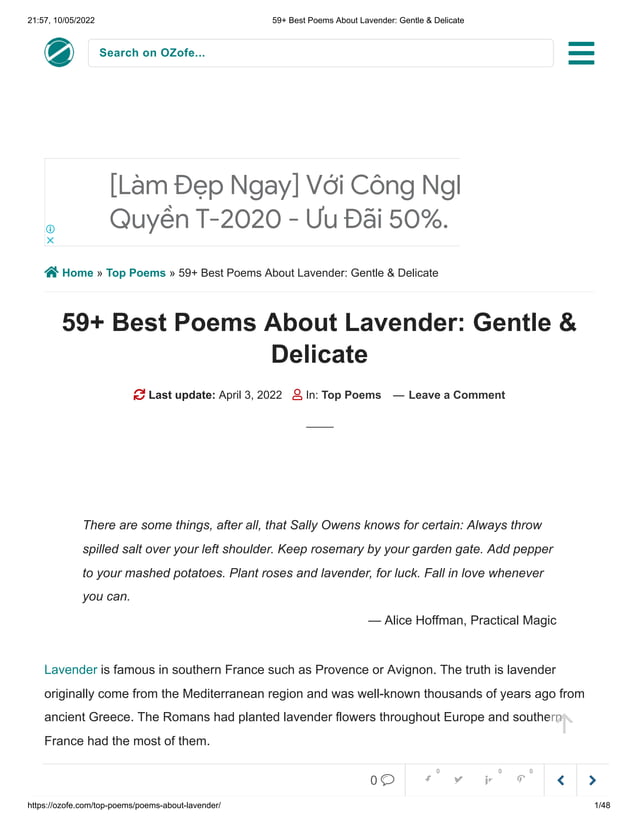 59+ Best Poems About Lavender: Gentle & Delicate | PDF | Perfume and ...