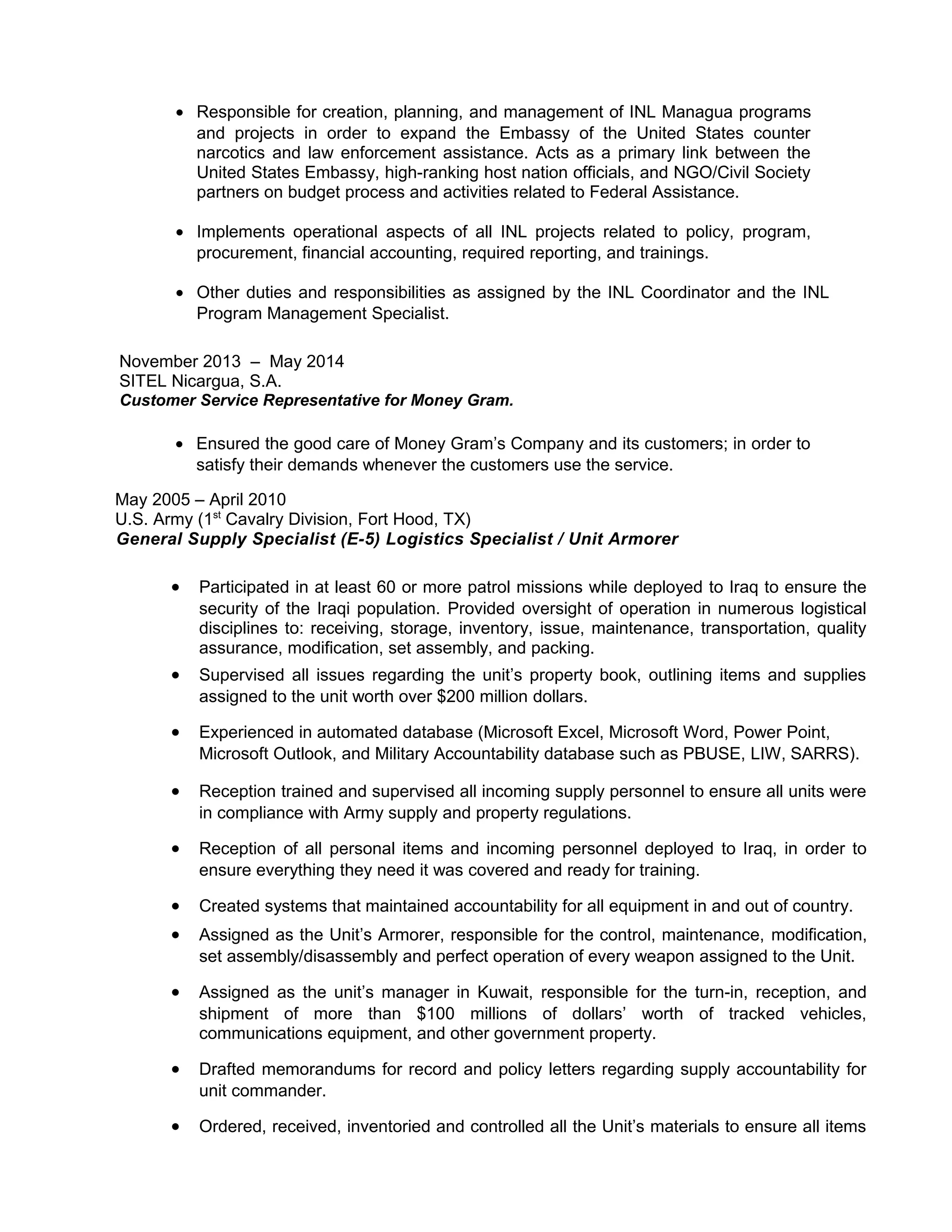 Ramon Cuevas CV Most Resent_1 | DOC | Defense Industry | Industries