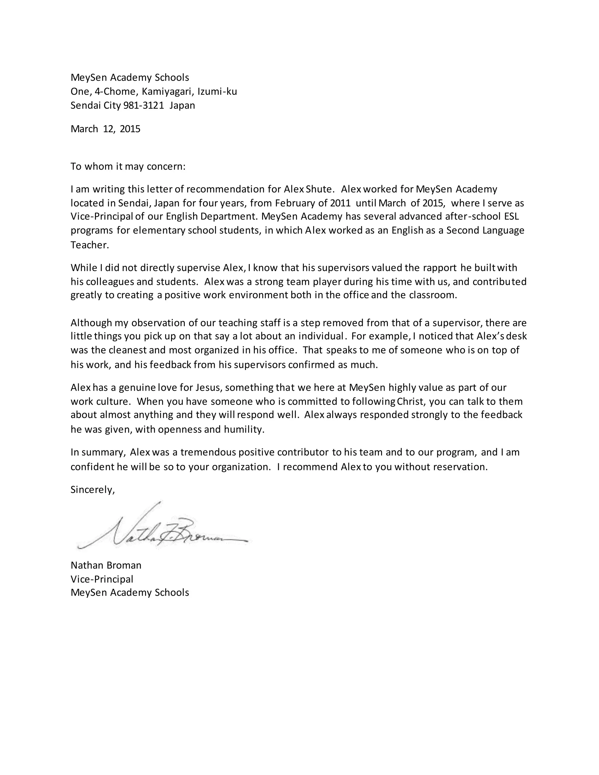 Recommendation Letter Nathan Broman | DOCX