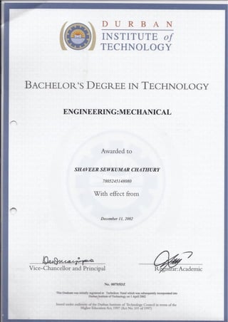 B-tech Certificate | PDF