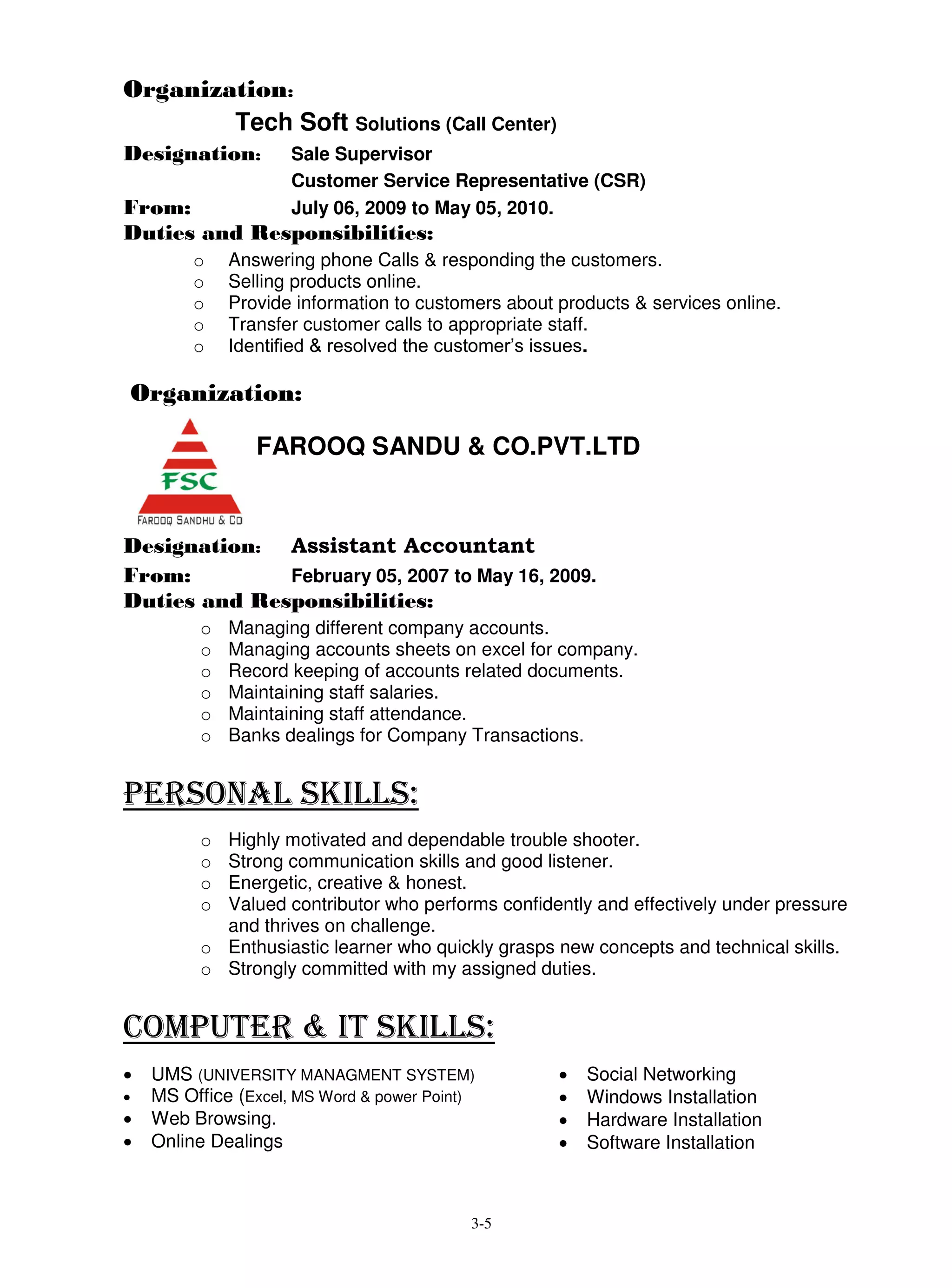 Ahmed Nisar Warraich CV new pic | PDF