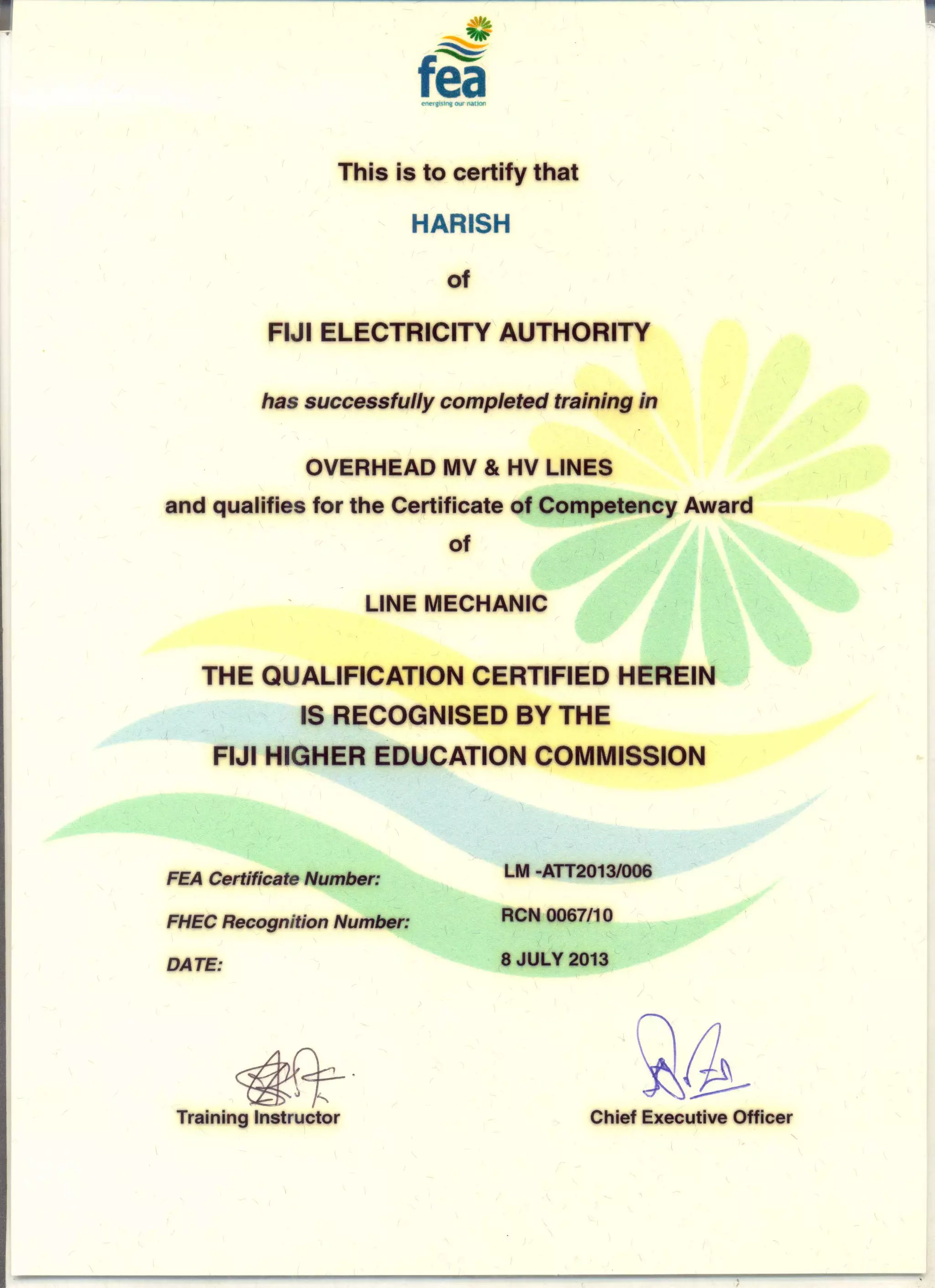 line mechanic certificate | PDF