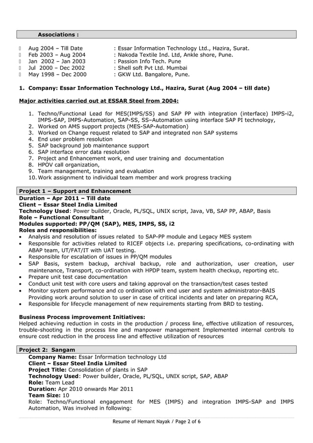 MES-SAP-Hemant | DOC | Computer Software and Applications | Computing