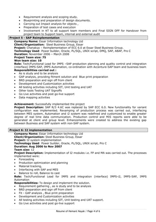 MES-SAP-Hemant | DOC | Computer Software and Applications | Computing