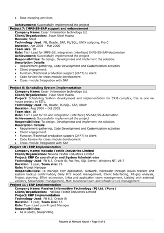 MES-SAP-Hemant | DOC | Computer Software and Applications | Computing