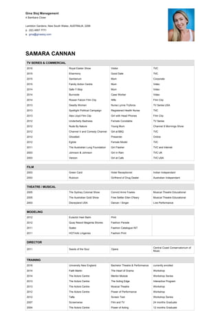SamaraCannan_CVFEB2016 | PDF | Theater Venues | Attractions