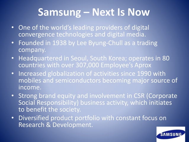 Samsung - Operations Strategy | PPTX | Large Business | Business