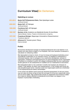 Curriculum Vitae Gé Oerlemans 2015 LinkedIn | PDF