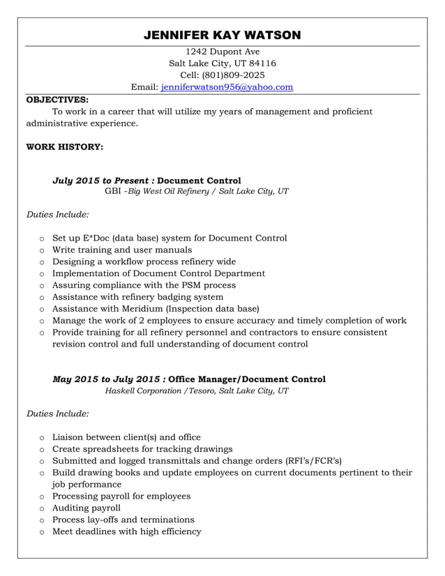 Jennifer Resume | PDF