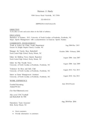 Jarrod Hardy Resume | PDF