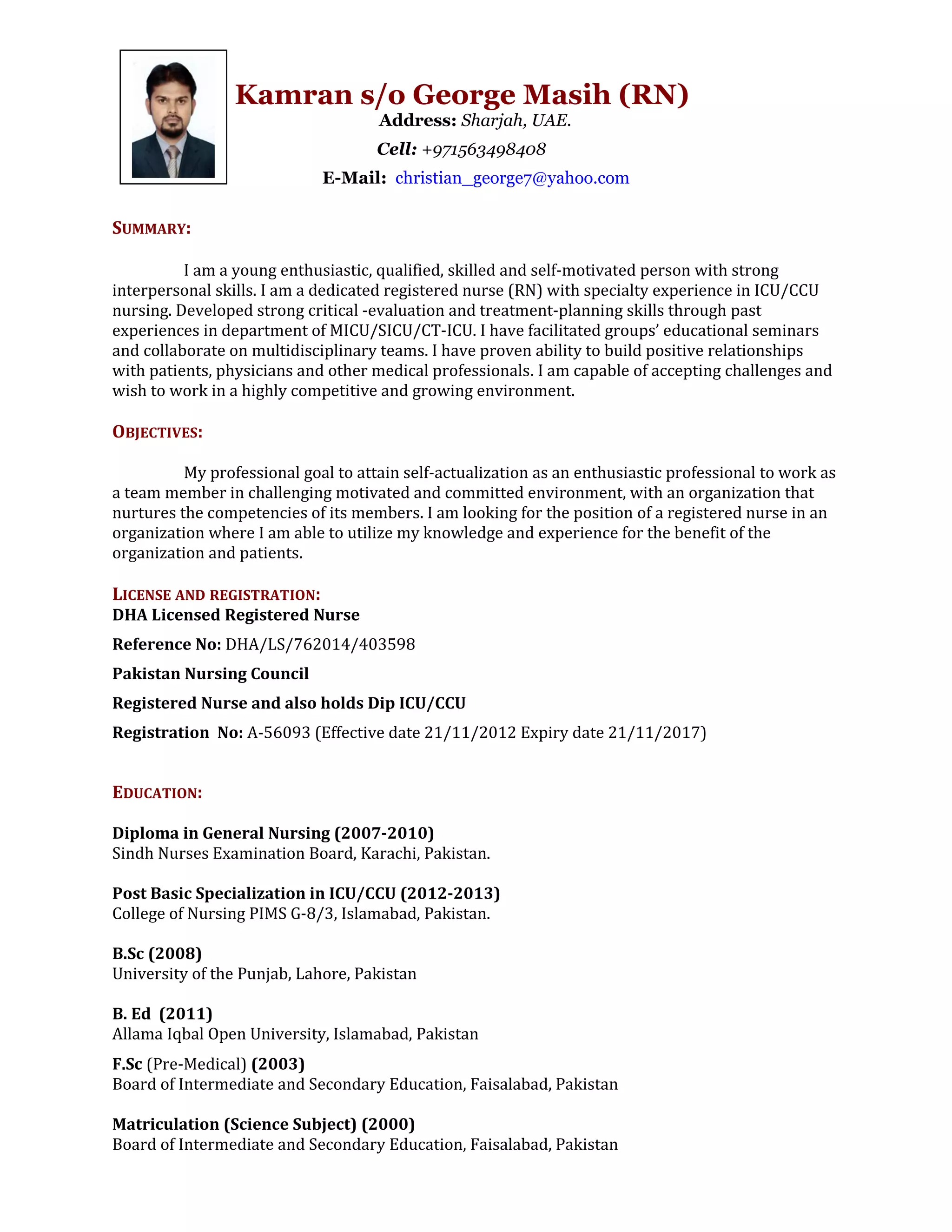 Kamran RN (C.V) | DOC