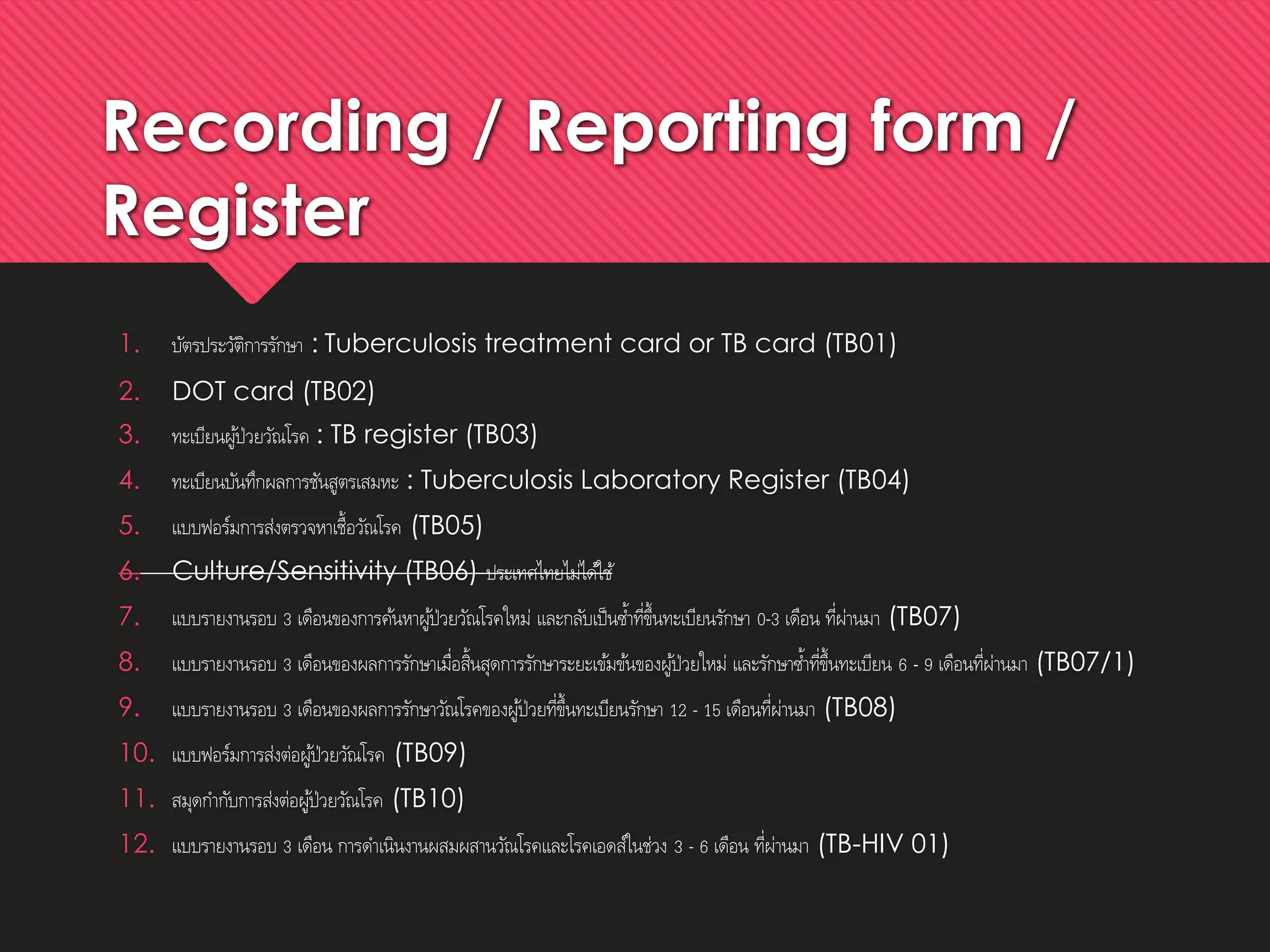 Tuberculosis in OPD case (Thai) | PDF