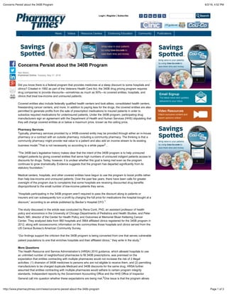 Concerns Persist about the 340B Program | PDF