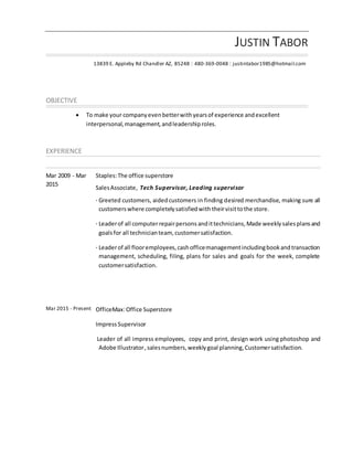 Justin tabor - Resume | DOCX