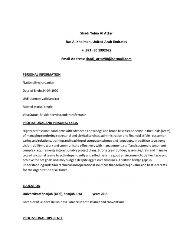 shadi resume CV-6 | PDF