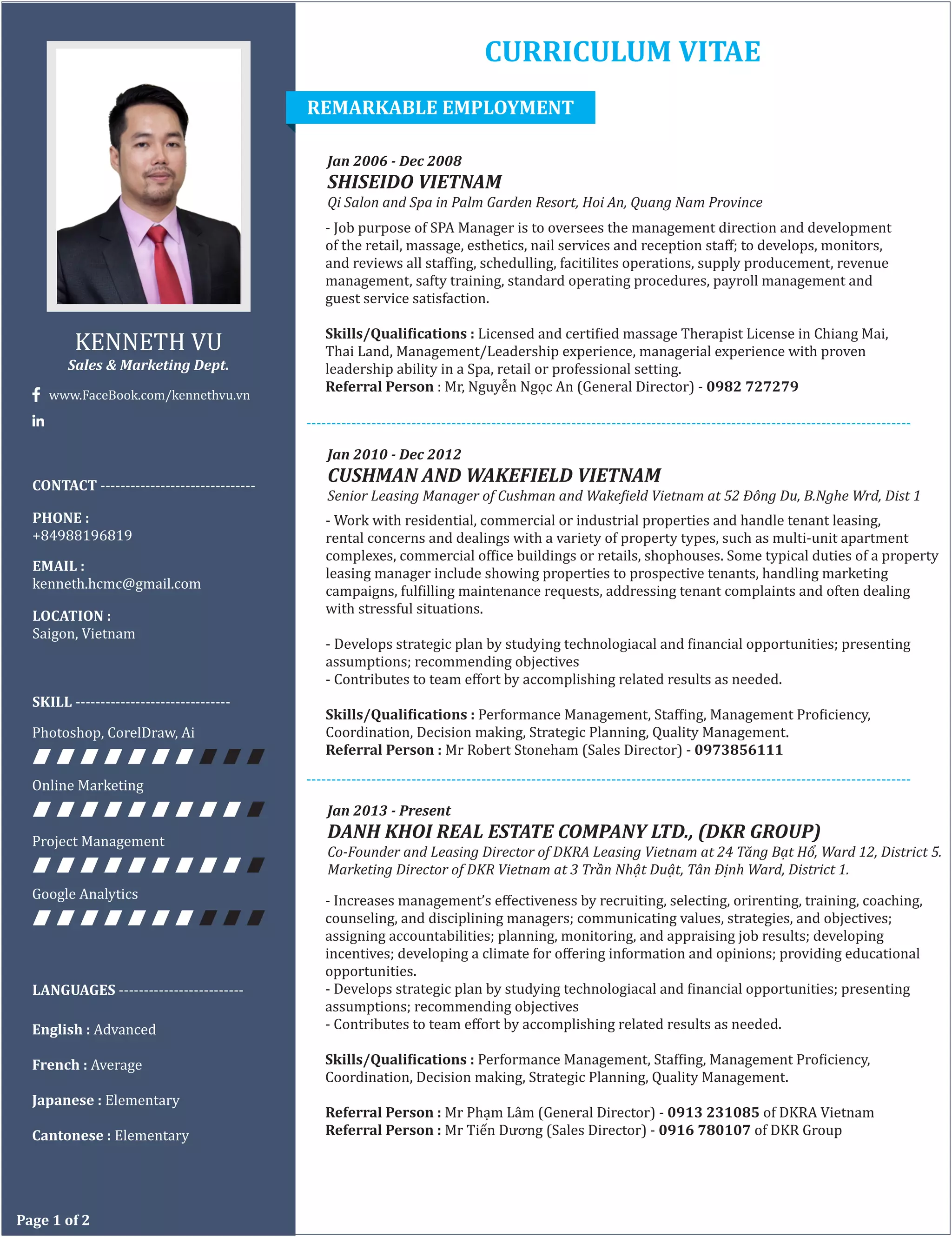 1 Detail CV of Kenneth Vu | PDF
