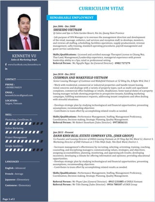 1 Detail CV of Kenneth Vu | PDF | Business | Business and Finance