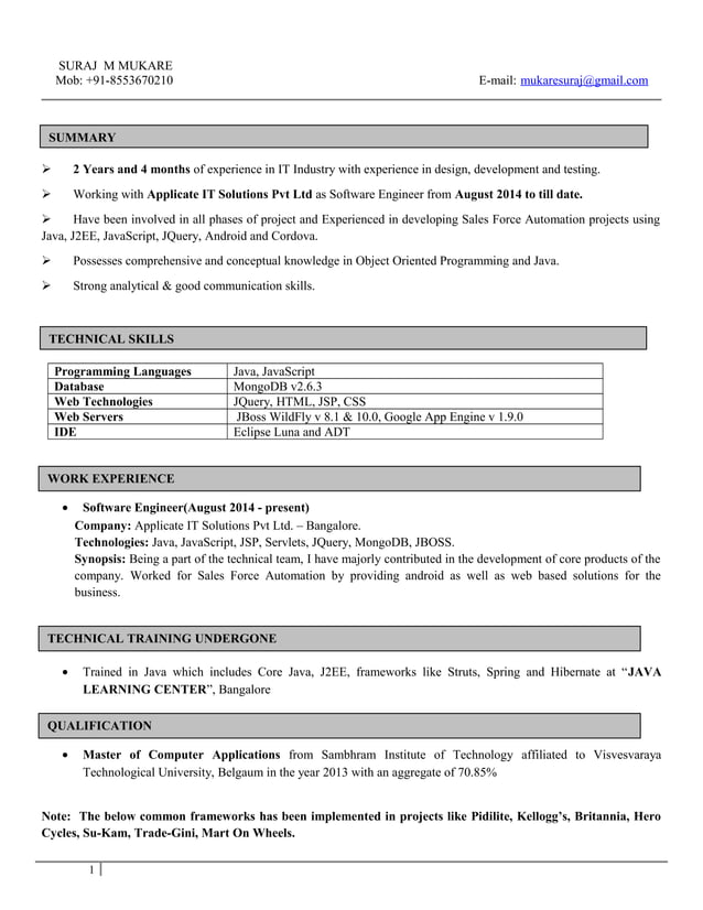 Resume Suraj | PDF