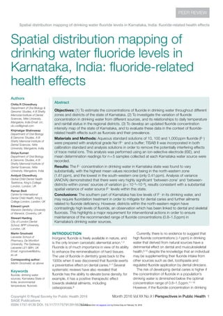Spatial distributiion mapping of drinking water fluoride levels in ...