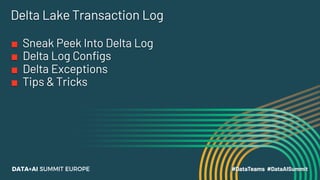 Operating and Supporting Delta Lake in Production | PDF