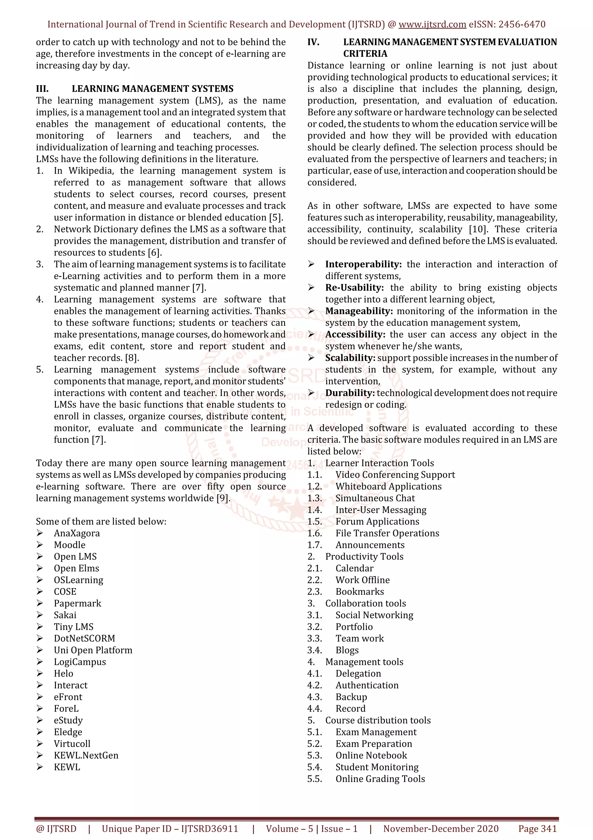 E Learning and Learning Management Systems Advantages, Disadvantages and Suggestions | PDF ...