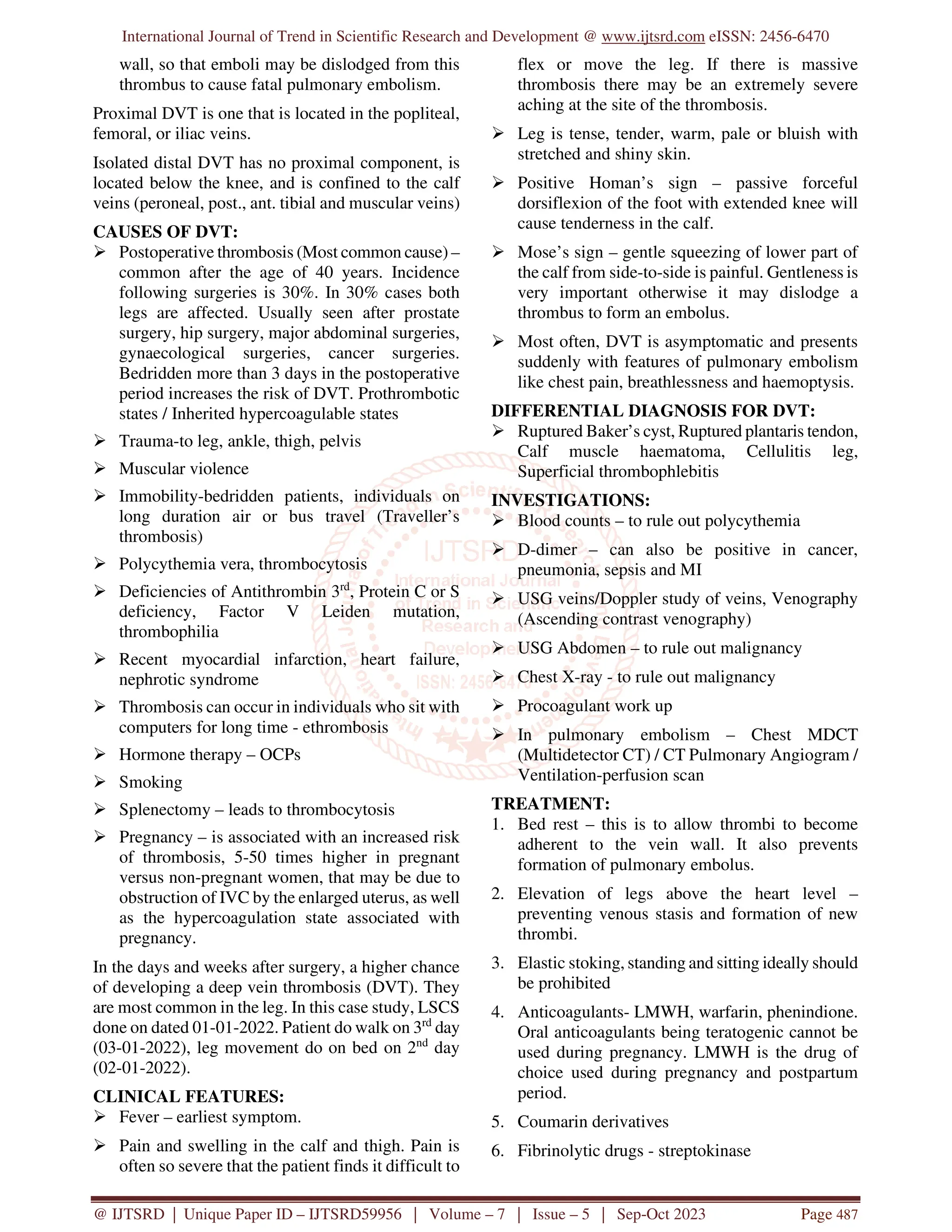 Leech Therapy in DVT Deep Venous Thrombus A Case Study | PDF