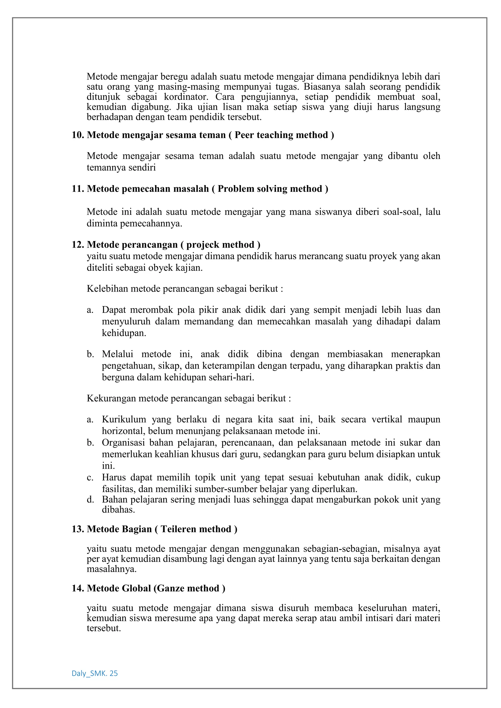 59 model pembelajaran dan 15 metode pembelajaran | PDF